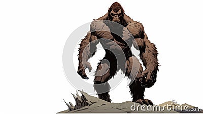 Giant Ape On Mountain: Comic Book Style Action Art By Mike Mignola ...
