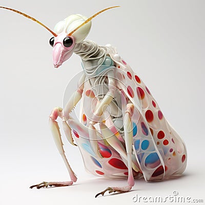 Giant Asian Multi Color Praying Mantis Isolated.Generative AI Stock ...