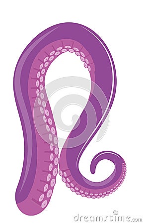 Giant Marine Monster Limb Isolated On White Cartoon Vector ...