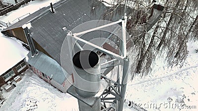 Giant Pipe with Triangle Shaped Grid of Boiler House Stock Video ...