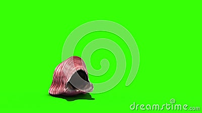 Giant Worm Monster Attacks Side Green Screen 3D Rendering Animation ...