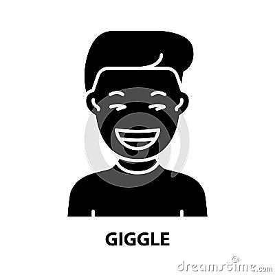 Giggle Icon, Black Vector Sign With Editable Strokes, Concept ...