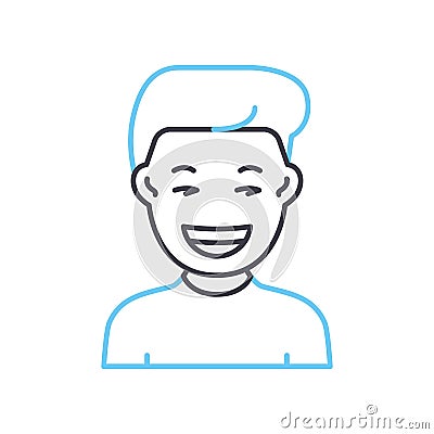 Giggle Line Icon, Outline Symbol, Vector Illustration, Concept Sign ...