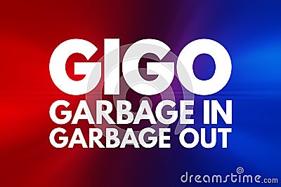 GIGO - Garbage In Garbage Out Acronym, Technology Concept Background ...