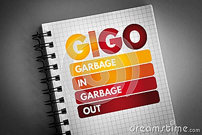 GIGO - Garbage In Garbage Out Acronym On Notepad, Technology Concept ...