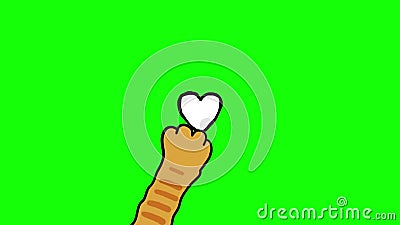 Ginger Cat Push on LIKE Button Stock Footage - Video of animation, foot ...