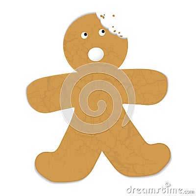 Gingerbread Man Bite Vector Illustration | CartoonDealer.com #9060118