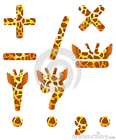 Giraffe Set Of Signs Cartoon Vector | CartoonDealer.com #25106781