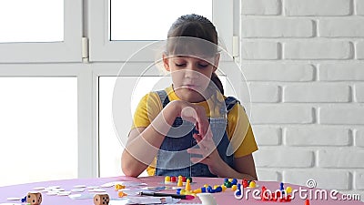 Girl Alone Plays Board Games at Home Stock Video - Video of home, happy ...