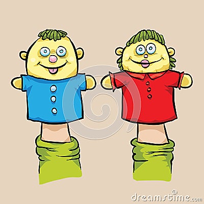 Girl And Boy Puppets Stock Illustration - Image: 41750752