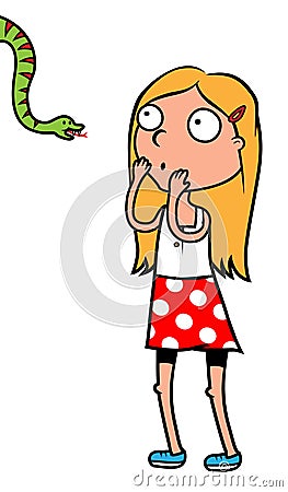 Girl Scared Of Snakes Royalty Free Stock Image - Image: 20886436