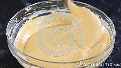 Girl Stirring Batter for Cake. Close-up. Stock Footage - Video of mixer ...