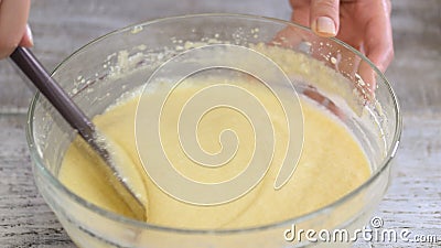 Girl Stirring Batter for Cake. Close-up. Stock Footage - Video of mixer ...