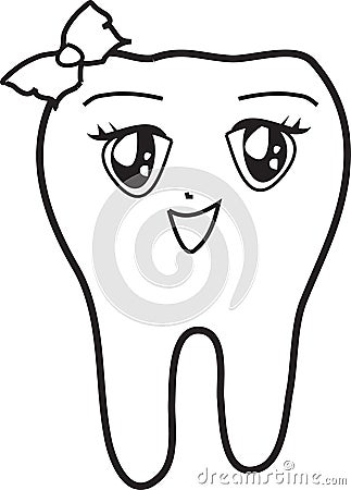 Girly Cartoon Tooth Royalty Free Stock Photo - Image: 7947995