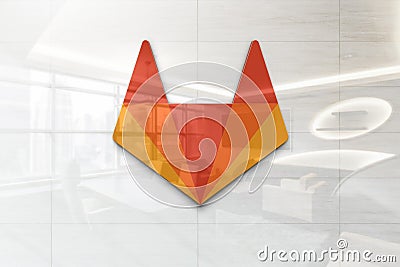 Gitlab On Glossy Office Wall Realistic Texture Editorial Photo ...