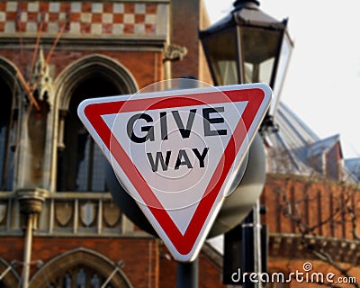 Give Way Traffic Sign In UK English Stock Photography | CartoonDealer ...