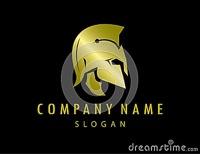Gladiator Gold Logo Black Background Cartoon Vector | CartoonDealer.com ...