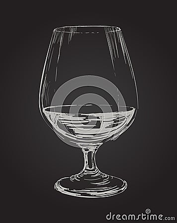 Glass Of Brandy Vector Drawing Illustration | CartoonDealer.com #70129732