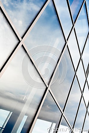 Glass Cladding Panels And Windows Of Modern Buildings. Geometry And ...