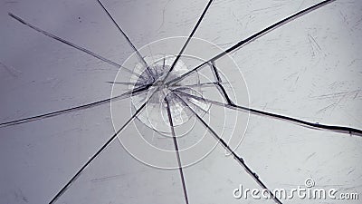 Glass Lies on the Table, Broken into Pieces. Close Up Stock Video ...