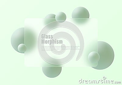 Glass Morphism Illustration, Light Gradient Background With Baffle And ...
