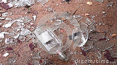 Falling Bottle of Vodka on the Floor Stock Video - Video of destroyed ...