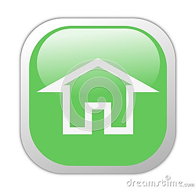 Glassy Green Square Home Icon Royalty Free Stock Images - Image: 4909609