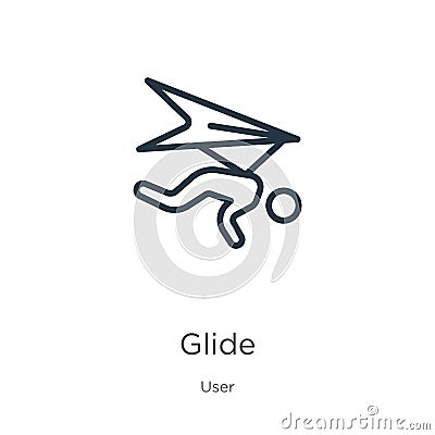 Glide Icon. Thin Linear Glide Outline Icon Isolated On White Background ...