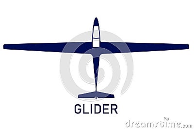 Gliding Sailplane Top View, Soaring Glider Silhouette, None Motive ...