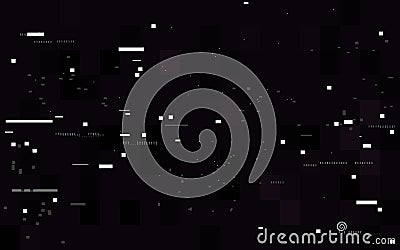 Glitch Digital Concept. White Random Shapes On Dark Backdrop. Glitched ...