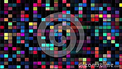 Glitch Effect. Color Pixelation. Scrolling Colorful Squares. Pixel ...