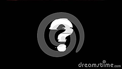 Glitch Modern Question Mark Line Icon Animation on Black Background ...