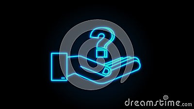 Glitch Question Mark in Hands for Concept Design. Technology Motion ...