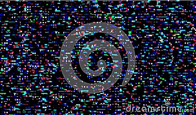 Glitch Texture Pixel Noise. Test TV Screen Digital VHS Background ...
