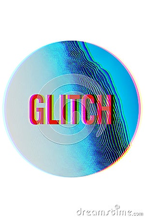 GLITCH Word With Glitch Font , Digital Pixelated Round Shape Logo ...