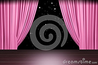 Glittering Confetti Falling Down On A Stage With Lightbeams Background ...