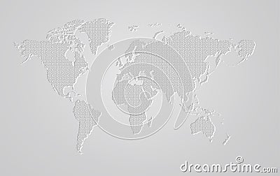 Vector White World Map with Shadow on Transparent Background Stock ...