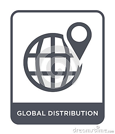 Global Distribution Icon In Trendy Design Style. Global Distribution ...