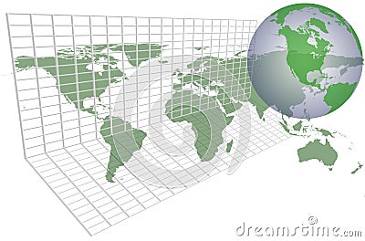 Global Earth Map Grid Stock Photography - Image: 9140792