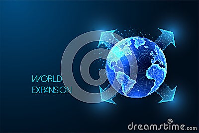 Global Expansion, Technological Progress Futuristic Concept With Planet ...