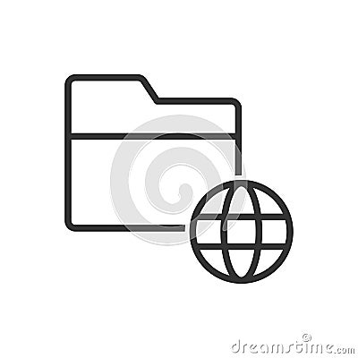 Global Folder Icon - Internet Folder Icon Vector Illustration ...