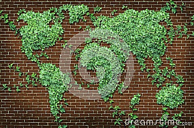 Global Leaf Map Royalty-Free Stock Photography | CartoonDealer.com ...