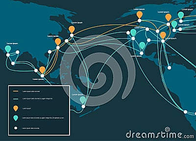 Global Network Cable Connections And Information Transfer System World ...