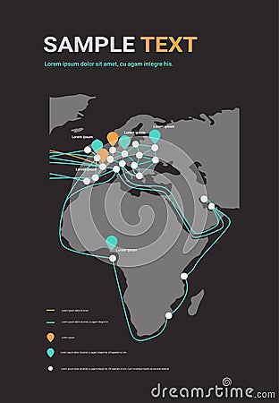 Global Network Cable Connections And Information Transfer System World ...