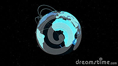 Global Network and Internet Connection in Orbital Earth Globe Animation ...