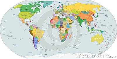 Global Political Map Of The World, Vector Royalty Free Stock Photos ...