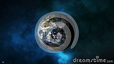 Global Sphere Planet. Realistic Earth Rotating on Black Loop. Texture ...