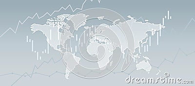 Global Trading Concept With Digital Growing Financial Chart Graphs On ...