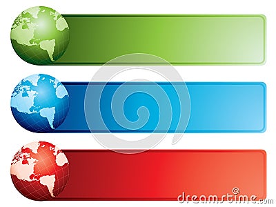 Globe Banners Cartoon Vector | CartoonDealer.com #8441169