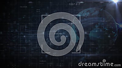 A Globe is Shown with Data Processing and Technology Concept Animations ...